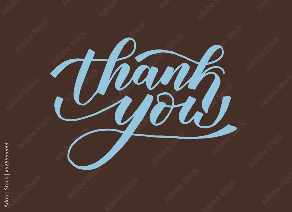 Thank you. Inspirational handwritten quote, lettering, modern brush ...
