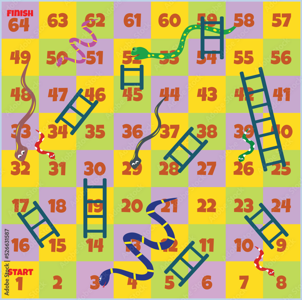 Snakes and Ladders Printable Board Game, Math Educational for Kids, Fun ...