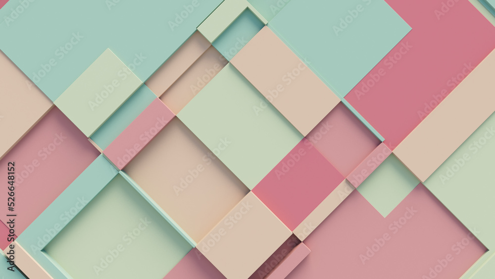 Pastel Colored Tech Background with a Geometric 3D Structure. Clean ...