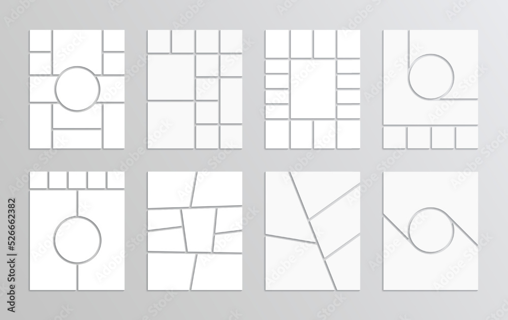 Retro gallery banners collection. Photo collage template. Moodboard ...