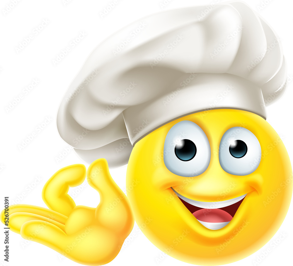 Emoji Chef Cook Cartoon Perfect Gesture Stock Illustration | Adobe Stock
