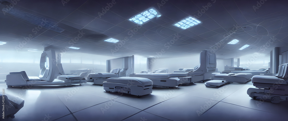 Artistic concept painting of a beautiful sci-fi futuristic hospital ...
