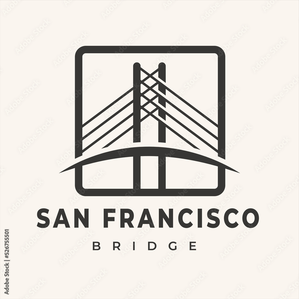 San Francisco gate bridge illustration famous building gate bridge ...