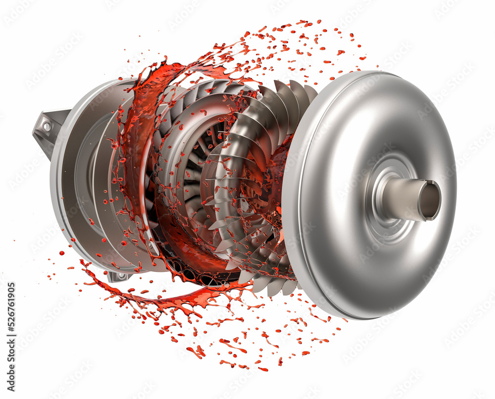 Exploded view of car torque converter. Torque converter with ...