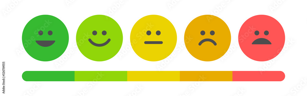 Stock-Vektorgrafik „Rating scale or pain scale in the form of emoticons ...