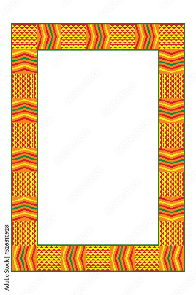 Ethnic ornamental frame. African textile pattern. Tribal design border ...