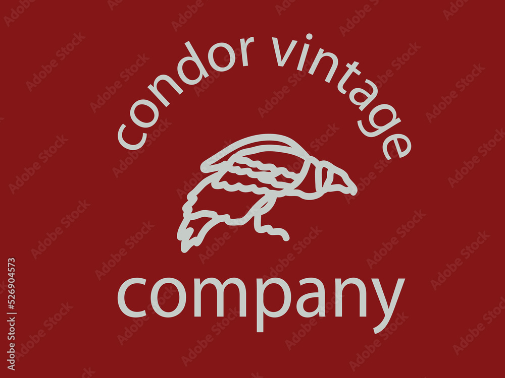 condor bird vintage retro vector logo .condor illustration clipart for ...