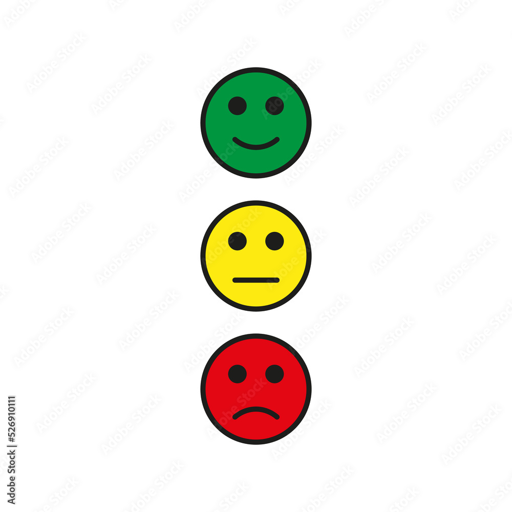 Traffic light smiles. Smiley face. Safety concept. Vector illustration ...