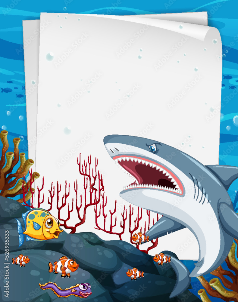 Underwater sea creatures border Stock Vector | Adobe Stock
