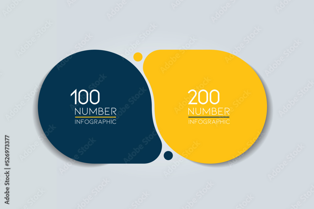 2 elements scheme, diagram. Two connected circles. Infographic template ...