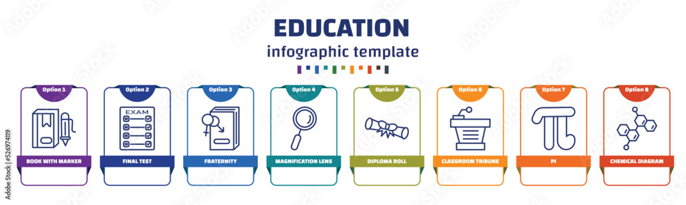 infographic template with icons and 8 options or steps. infographic for ...