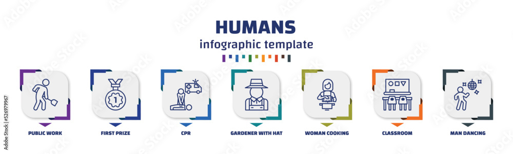 infographic template with icons and 7 options or steps. infographic for ...
