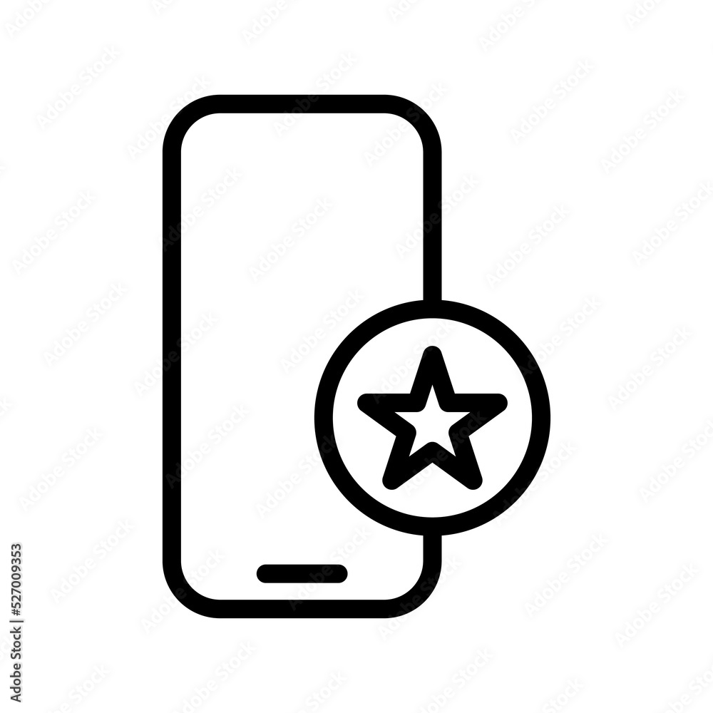 star and mobile phone icon design. simple star illustration for rating ...