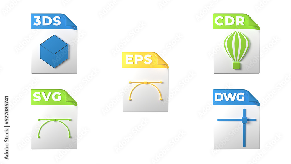 File format extensions. svg, eps, cdr, 3ds, dwg file format design ...