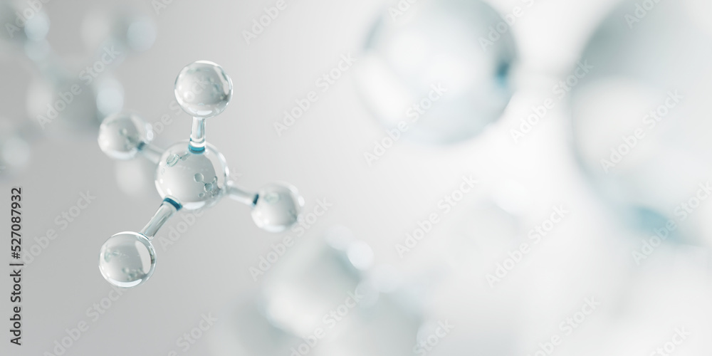 Realistic molecules background. Science illustration of a cream ...