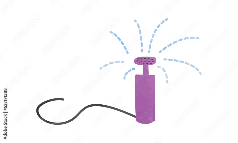 Simple hand drawn sprinkler watercolor vector illustration isolated on ...