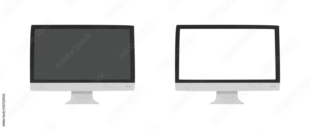 Computer monitor clipart. Simple computer monitor with blank black and ...