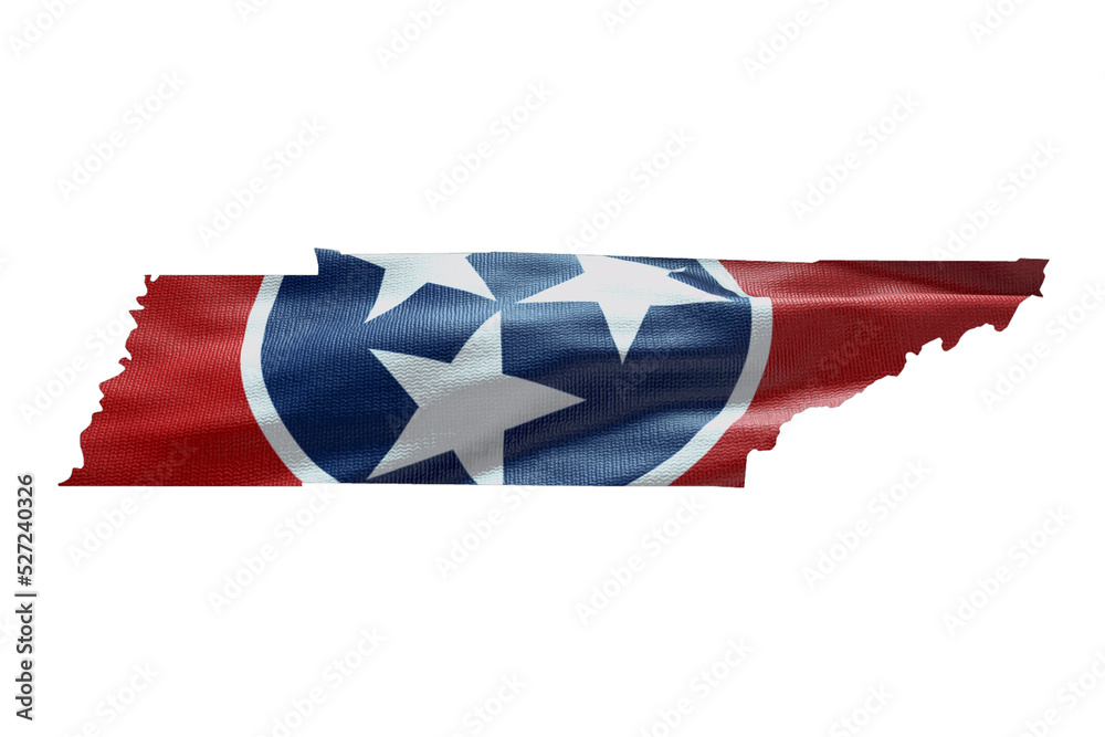 Tennessee state map shape with flag. PNG icon Stock Illustration ...