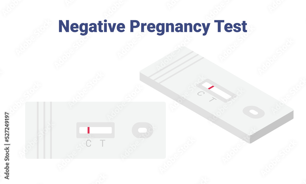 Rectangle negative pregnancy test result vector illustration. Pregnancy ...