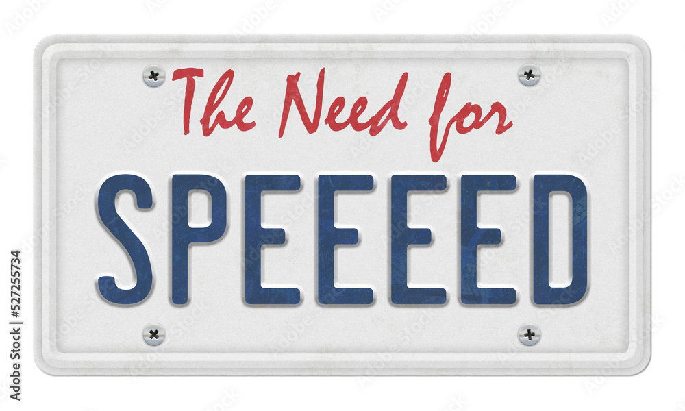 The need for speed license plate, isolated cutout on transparent ...