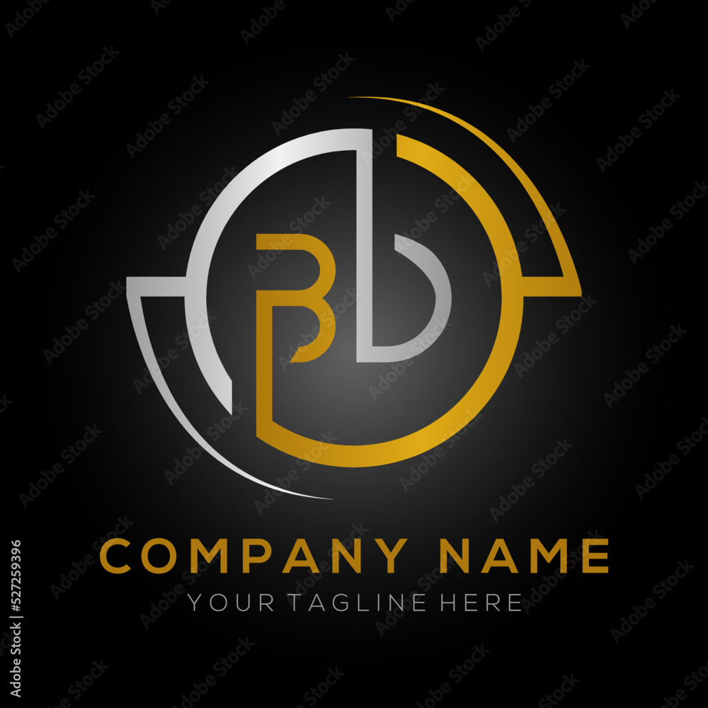 letter BD Logo Design Vector Template. Initial Gold And Silver Letter ...