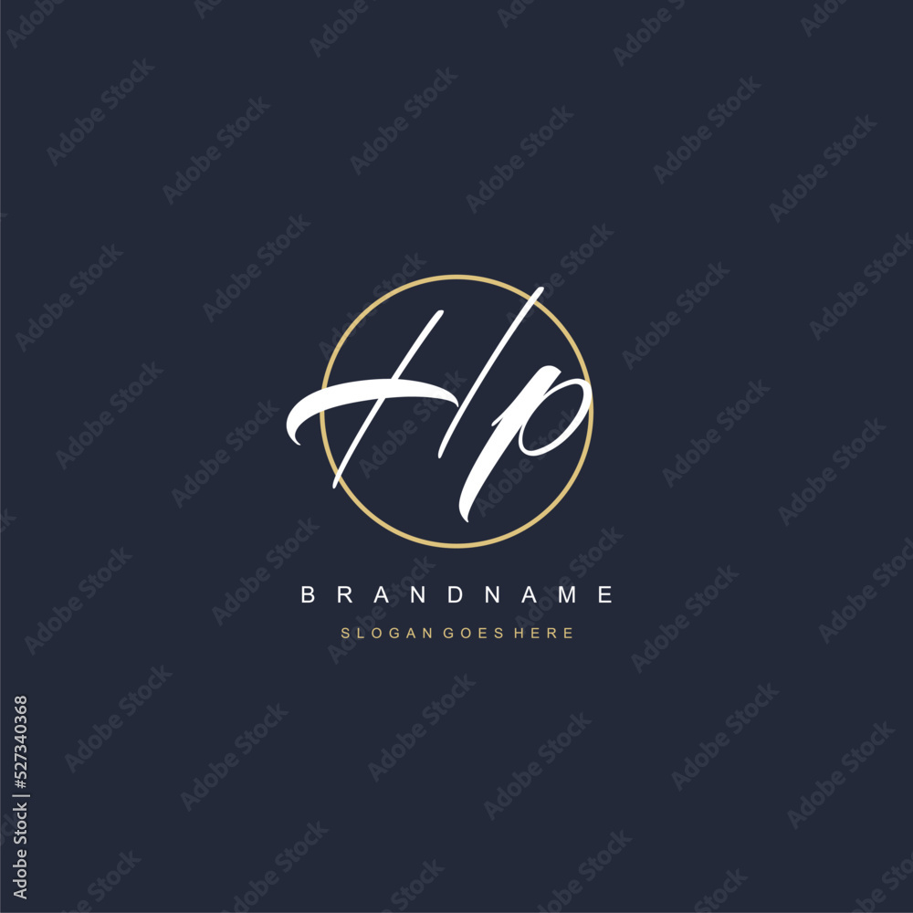 Initial letter HP logo monogram feminine style with circle line design ideas Stock Vector ...