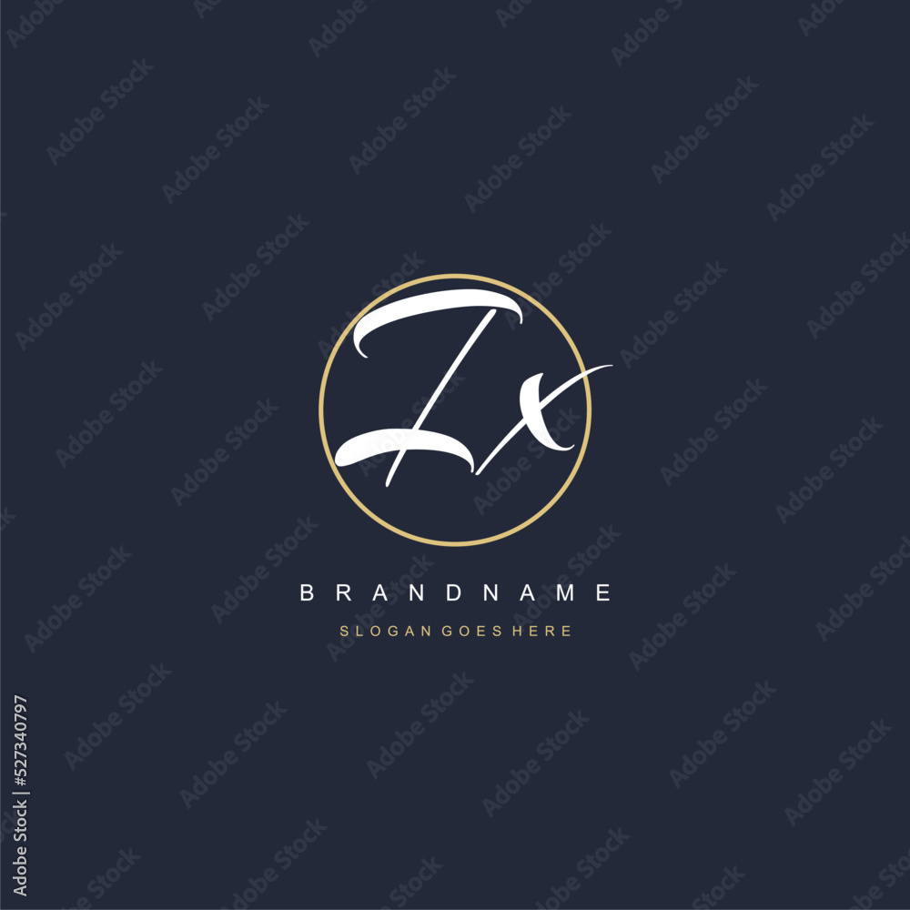 Initial letter IX logo monogram feminine style with circle line design ideas Stock Vector ...