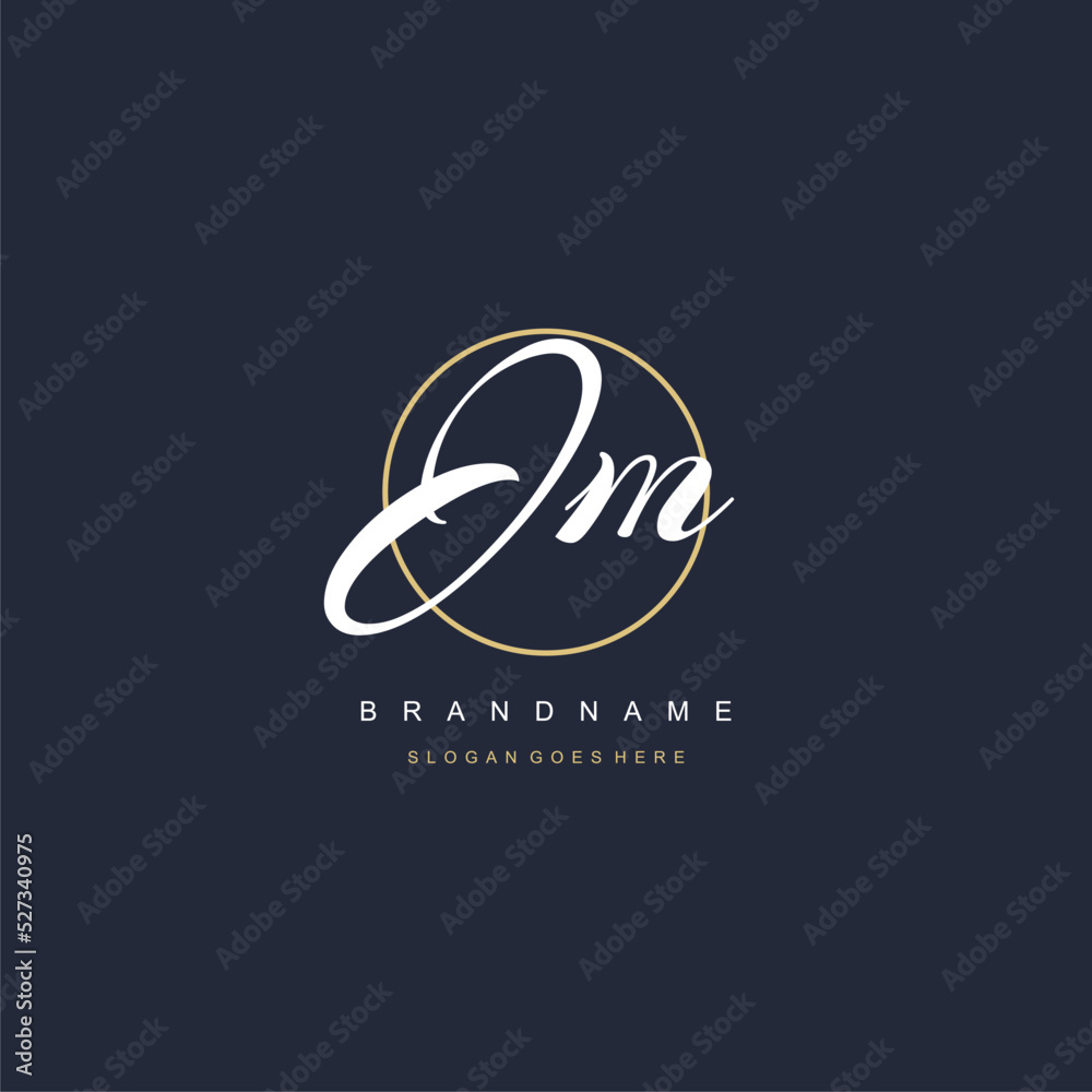 Vector de Stock Initial letter JM logo monogram feminine style with ...