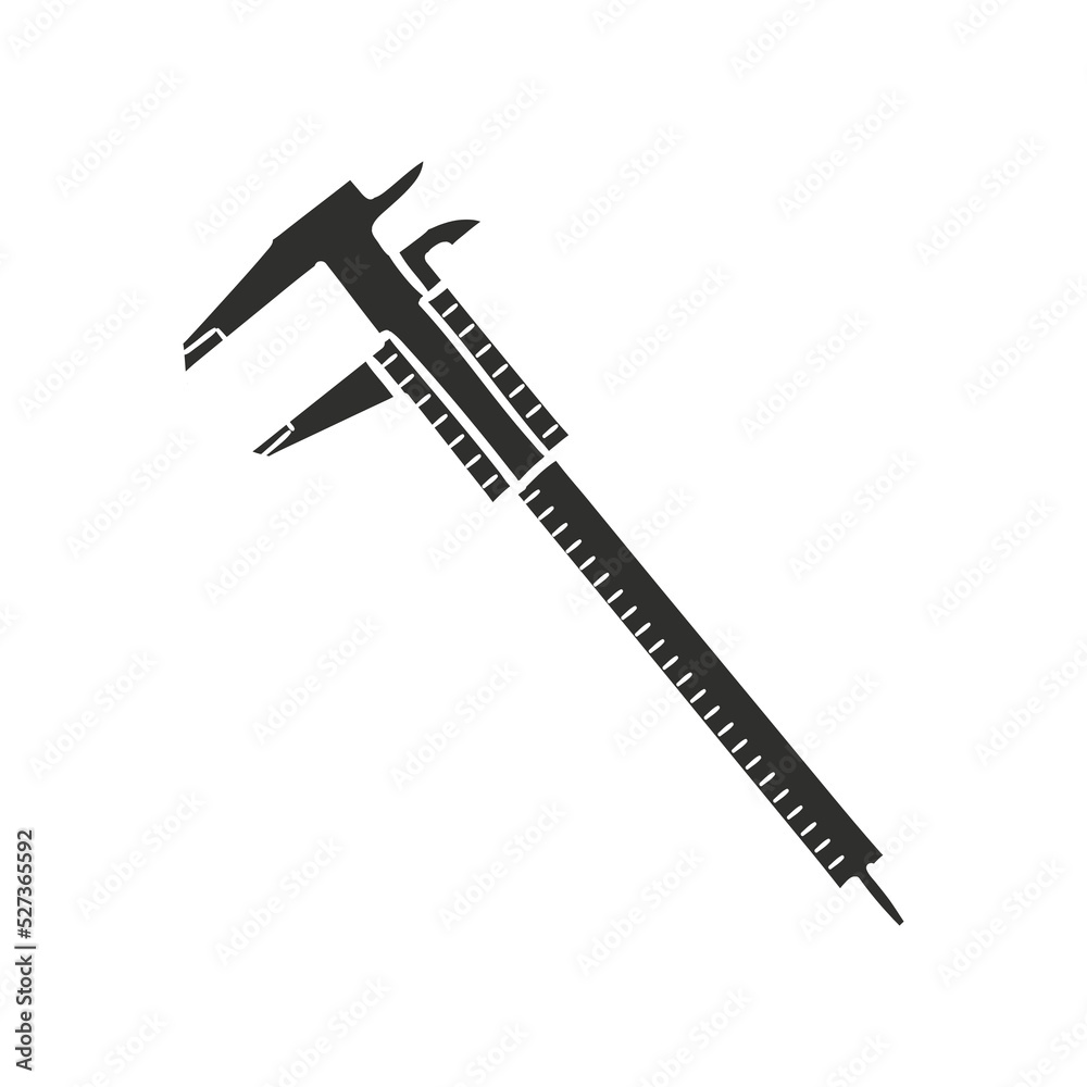 Vernier Caliper Icon Silhouette Illustration. Tools Vector Graphic ...
