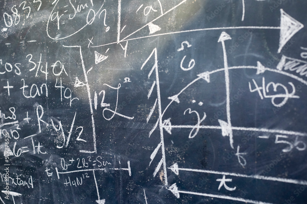 Math symbols on blackboard Stock Photo | Adobe Stock
