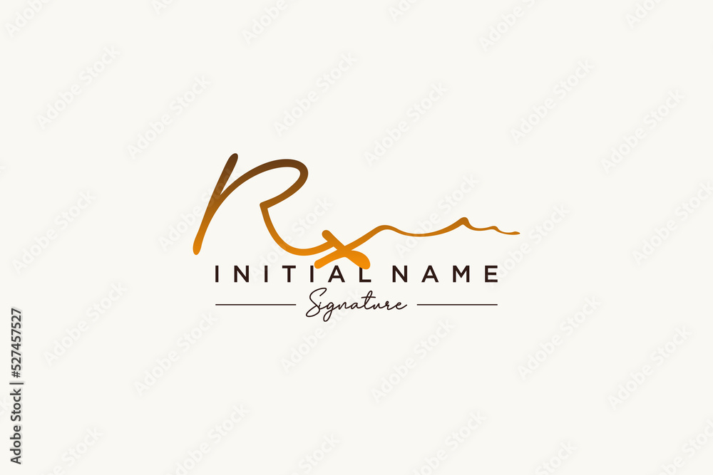 Initial RX signature logo template vector. Hand drawn Calligraphy ...