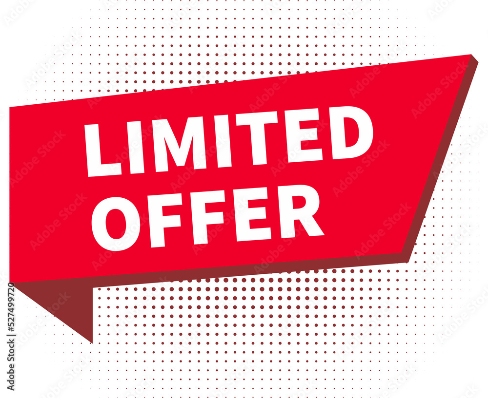 Red limited offer. Special offer badge. Big sale special offer. Red ribbon png. Store label. png ...