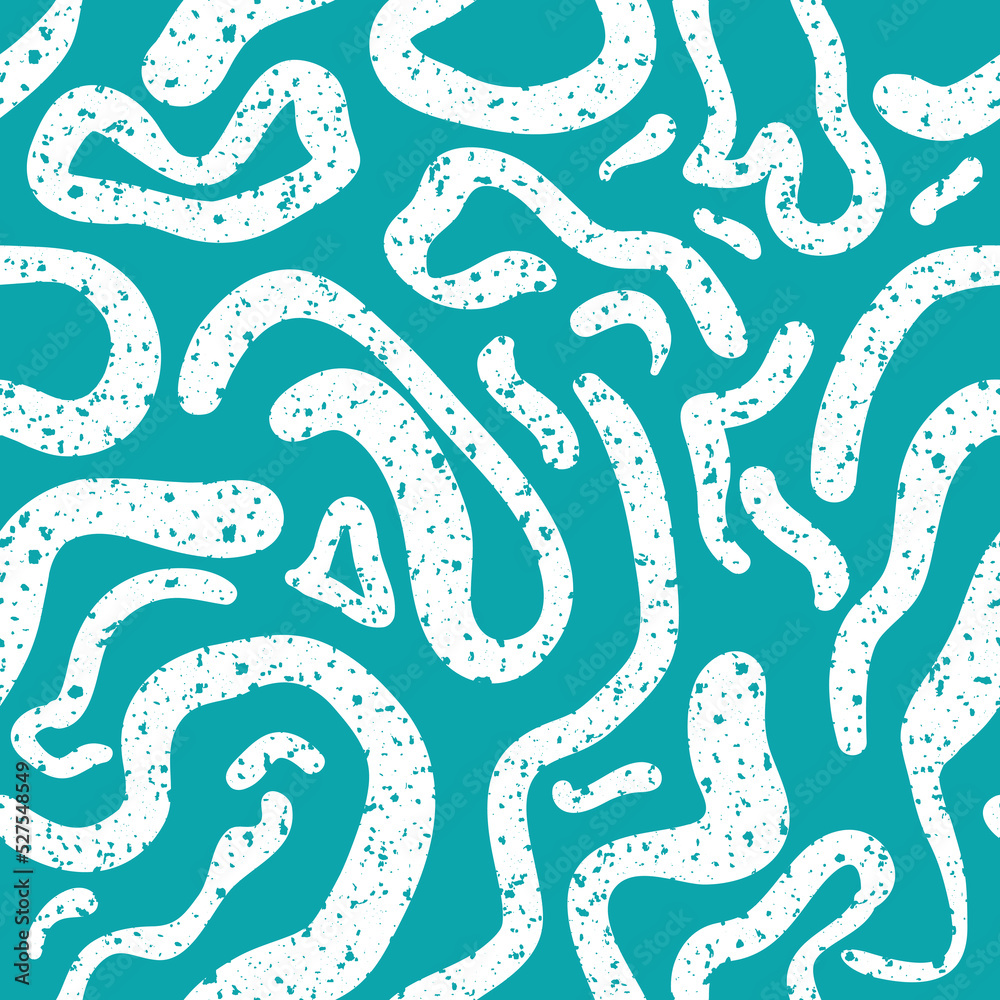 Abstract squiggle vector seamless pattern backdrop. Wide wavy doodle ...