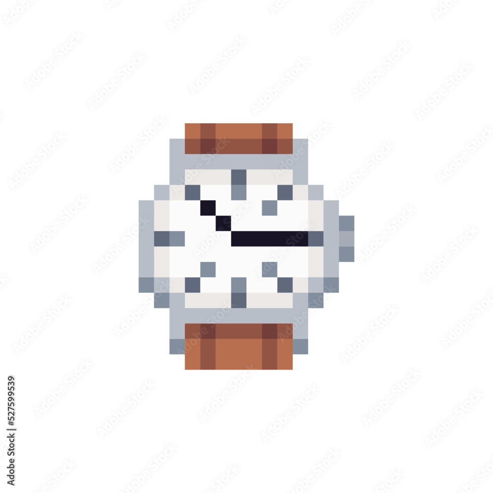 Pixel art wrist watches icon. Design for logo, sticker and mobile app ...