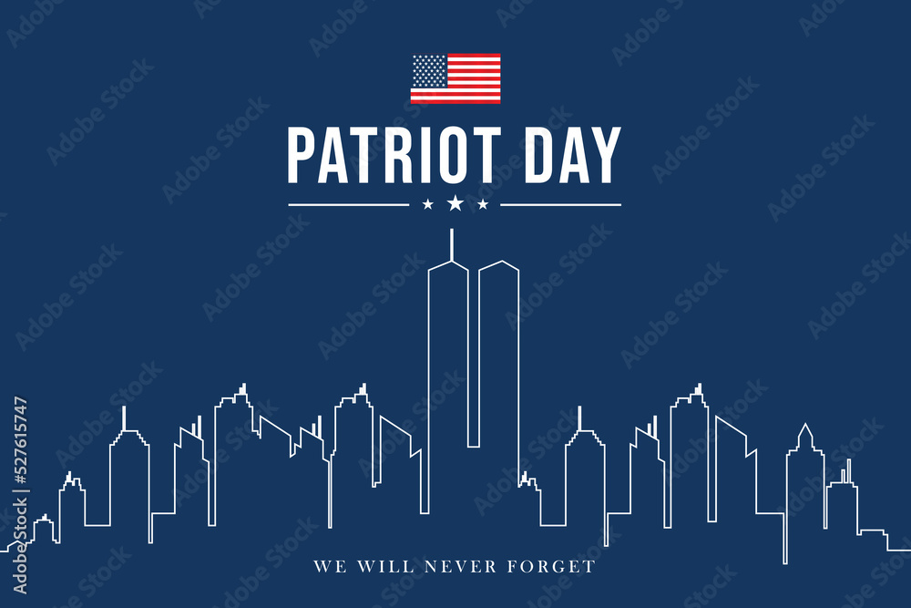Twin Towers in New York City Skyline. September 11, 2001 vector poster ...
