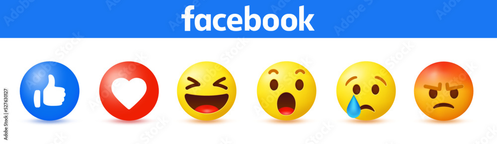 Image vectorielle Stock Facebook emoji. Official Facebook Reactions ...