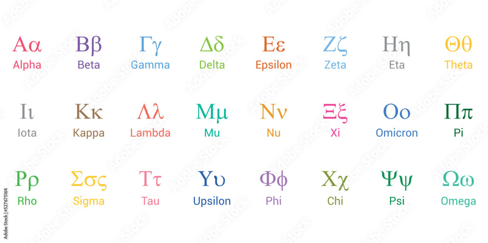 the greek alphabet letters font. greek alphabet set vector. alpha beta ...