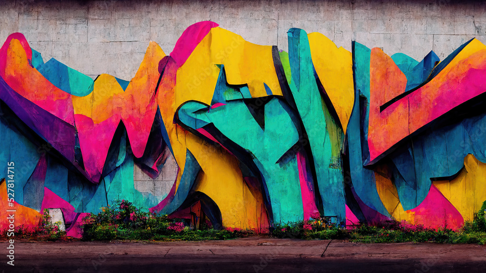 Colorful graffiti on urban wall as background texture design Stock ...