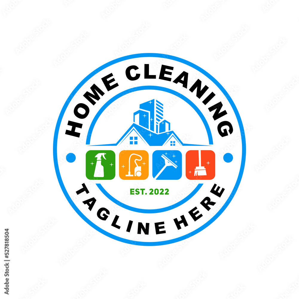 Cleaning Service Logo Design Inspiration Stock Vector | Adobe Stock