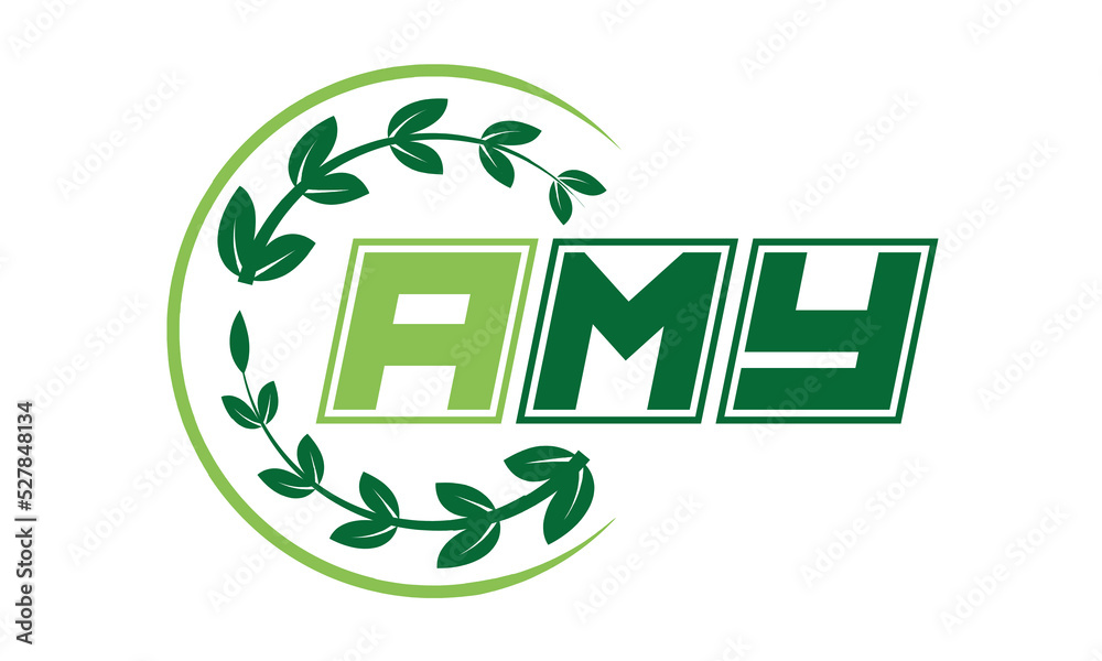 AMY Three-letter natural logo design, vector template. | monogram logo ...