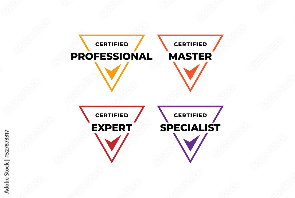 Triangle Certified Badge Emblem Label logo design for company training ...