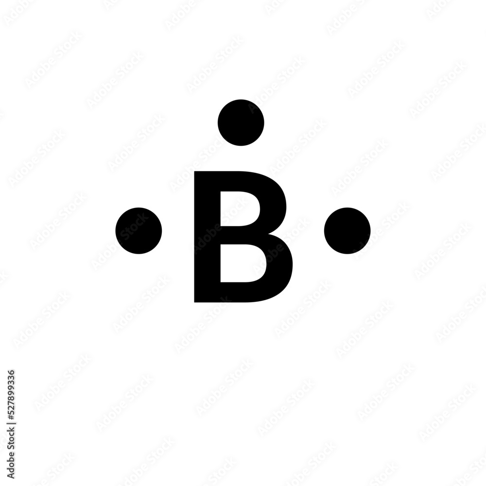 Lewis structure of boron (B) Stock Vector | Adobe Stock