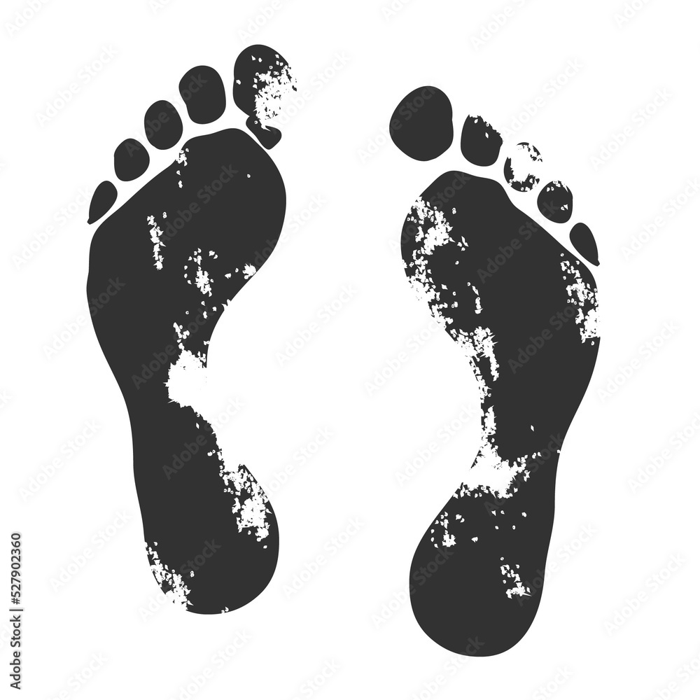 Footprint with grunge effect. PNG. Stock Illustration | Adobe Stock
