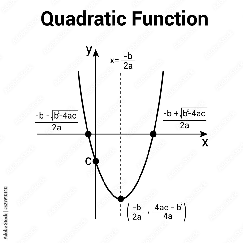Parts of quadratic function in mathematics Stock Vector | Adobe Stock