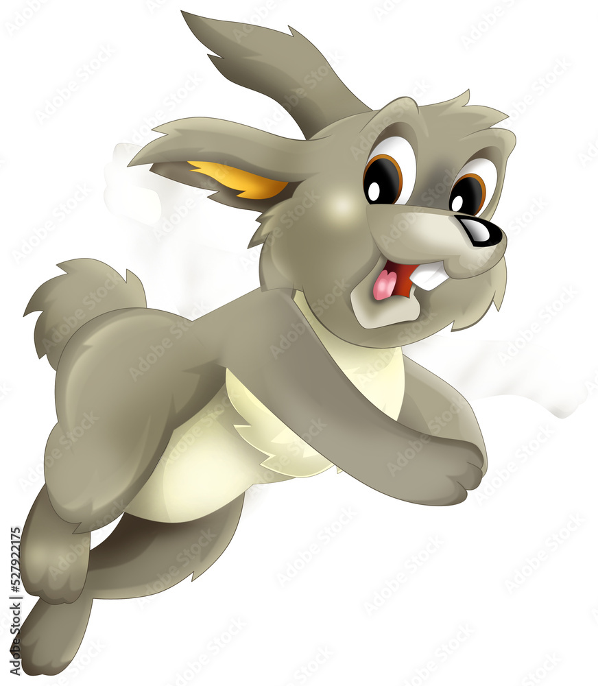 Cartoon happy rabbit bunny is standing looking and smiling illustration ...