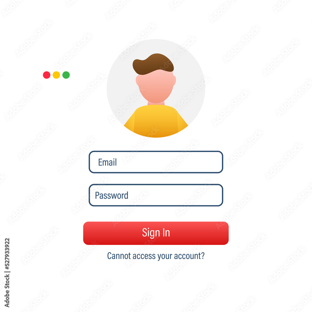 Login page on laptop screen. Notebook and online login form, sign in ...