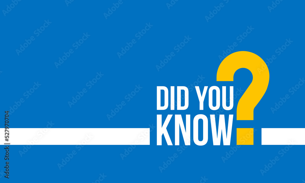did you know and yellow question mark, vector poster or banner, social ...