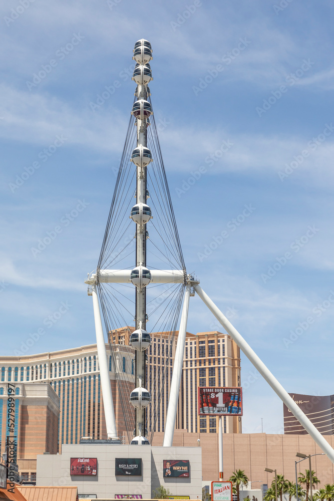 view to high roller ferries wheel in Las Vegas. It is the worlds ...