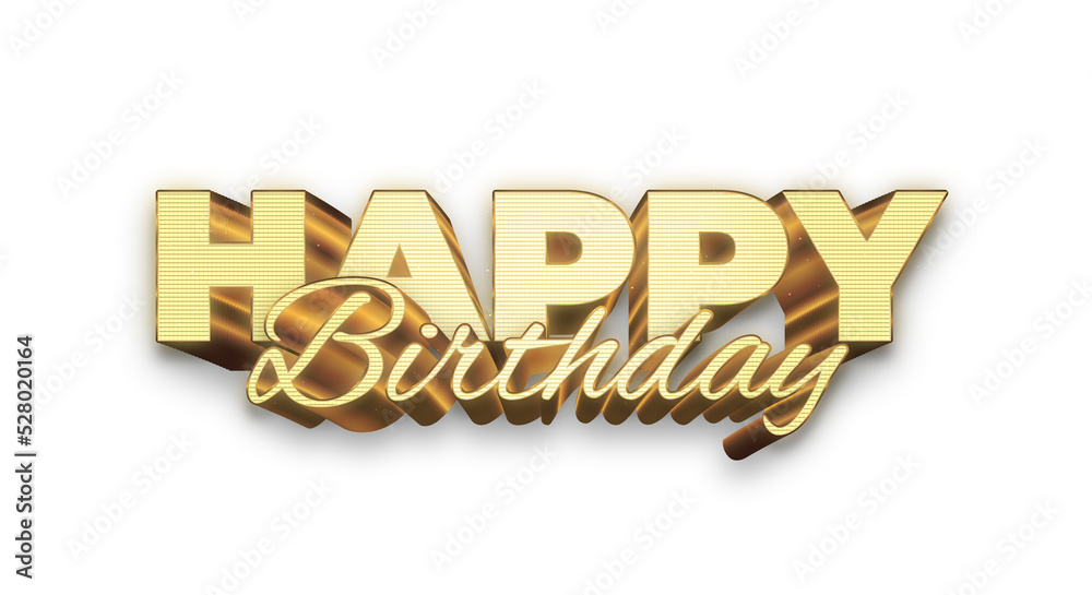 3D Gold Happy Birthday Lettering.. Happy Birthday PNG With Transparent ...