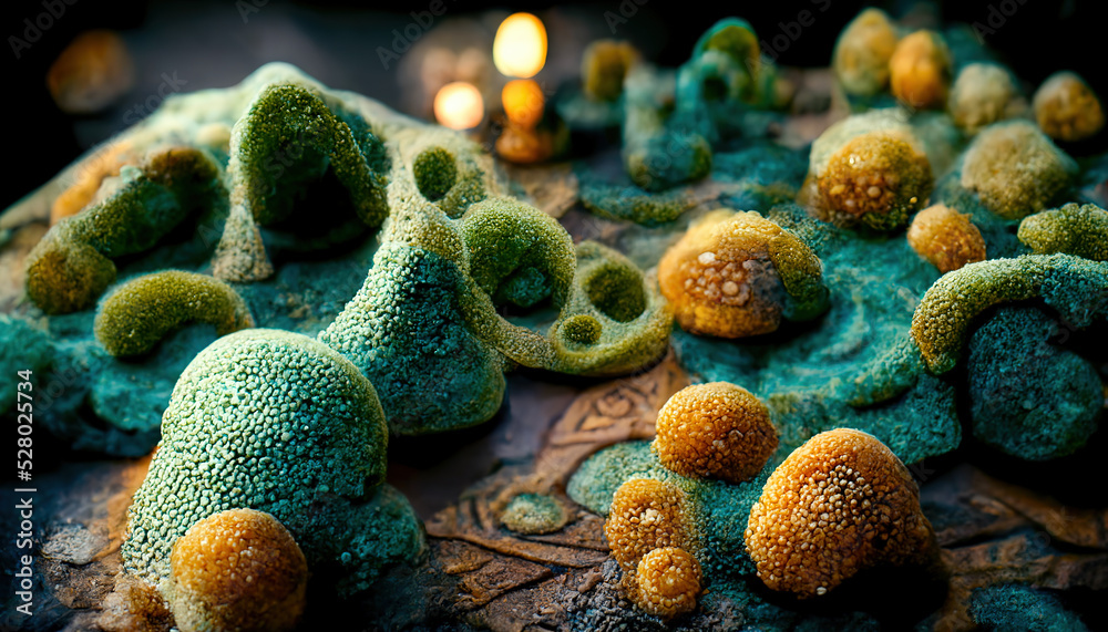 Abstract background with micro mosaic landscape. Microscopic colorful ...